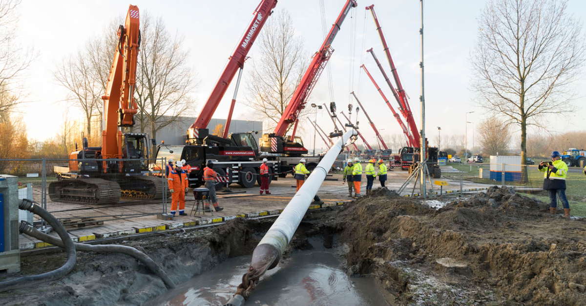 CO2-Pipe underneath the river “Het Scheur” | Hanab Directional Drilling